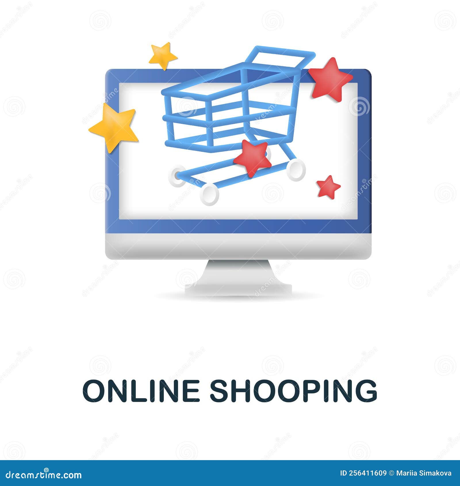 Online Shooping Icon. 3d Illustration from Internet of Things ...