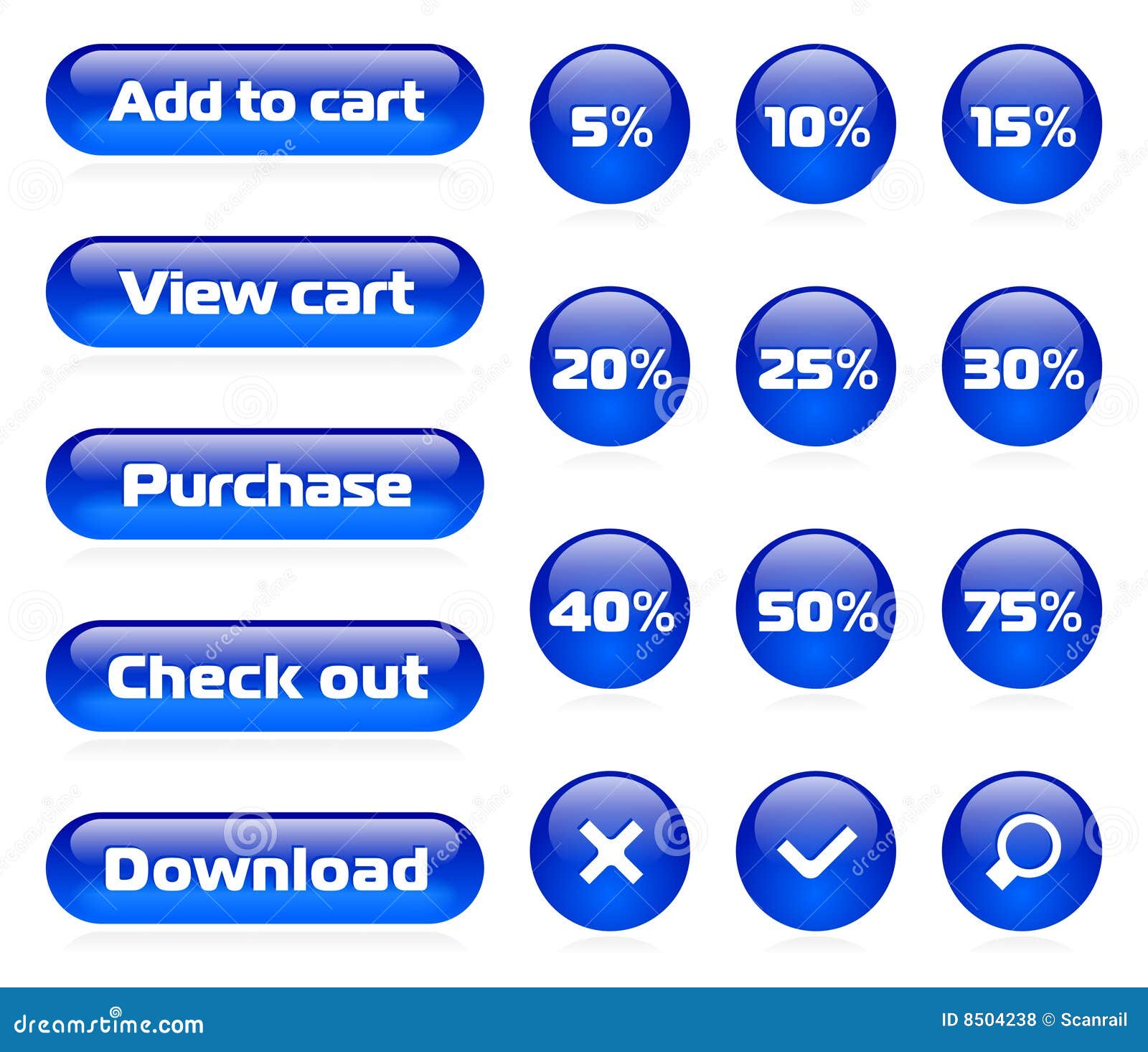 Online shop button set stock vector. Illustration of store - 8504238