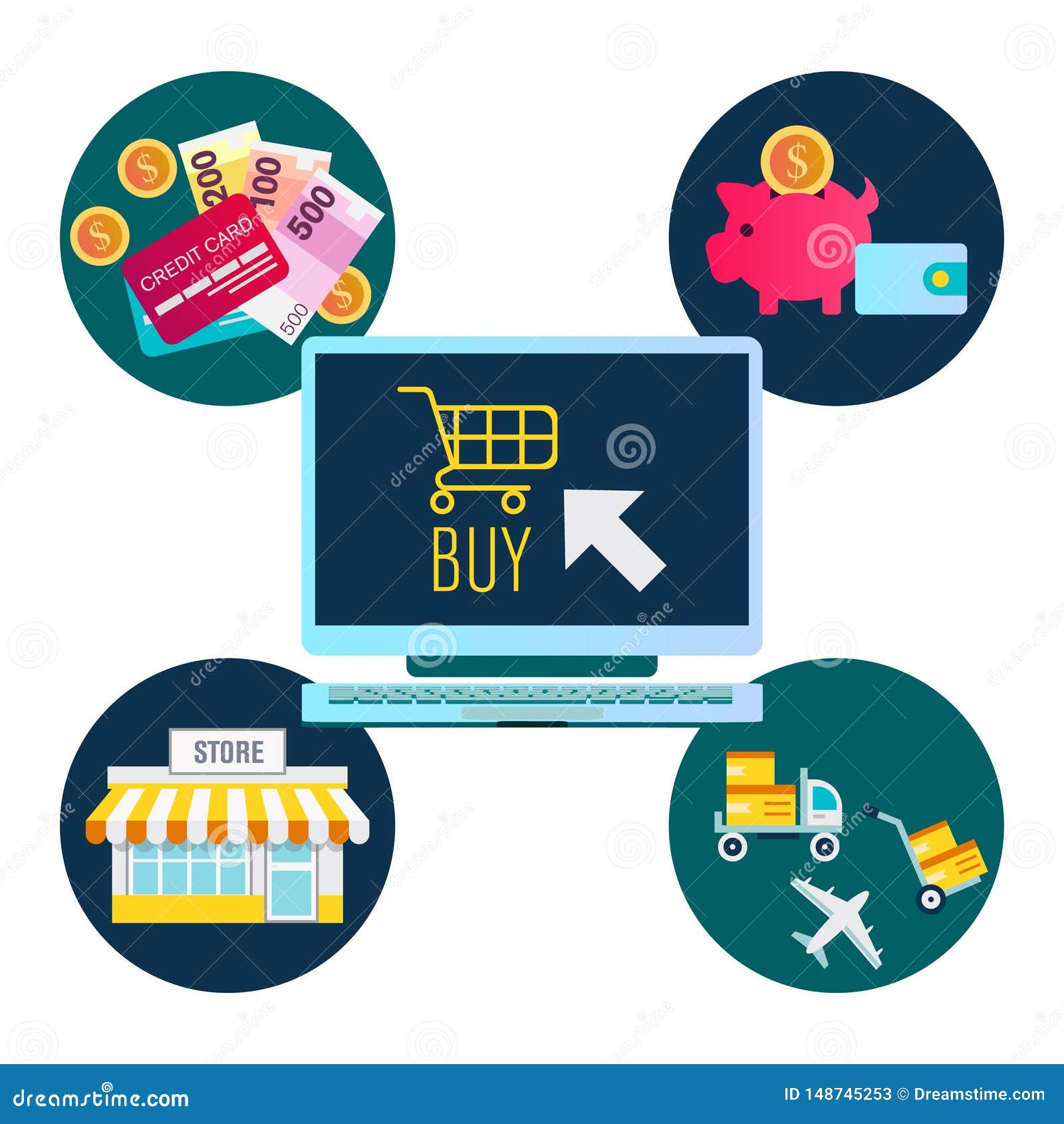 Online Shop Concept for Web Banner Website Vector Image Stock Vector ... Online Shop Concept for Web Banner Website Vector Image Stock Vector ...