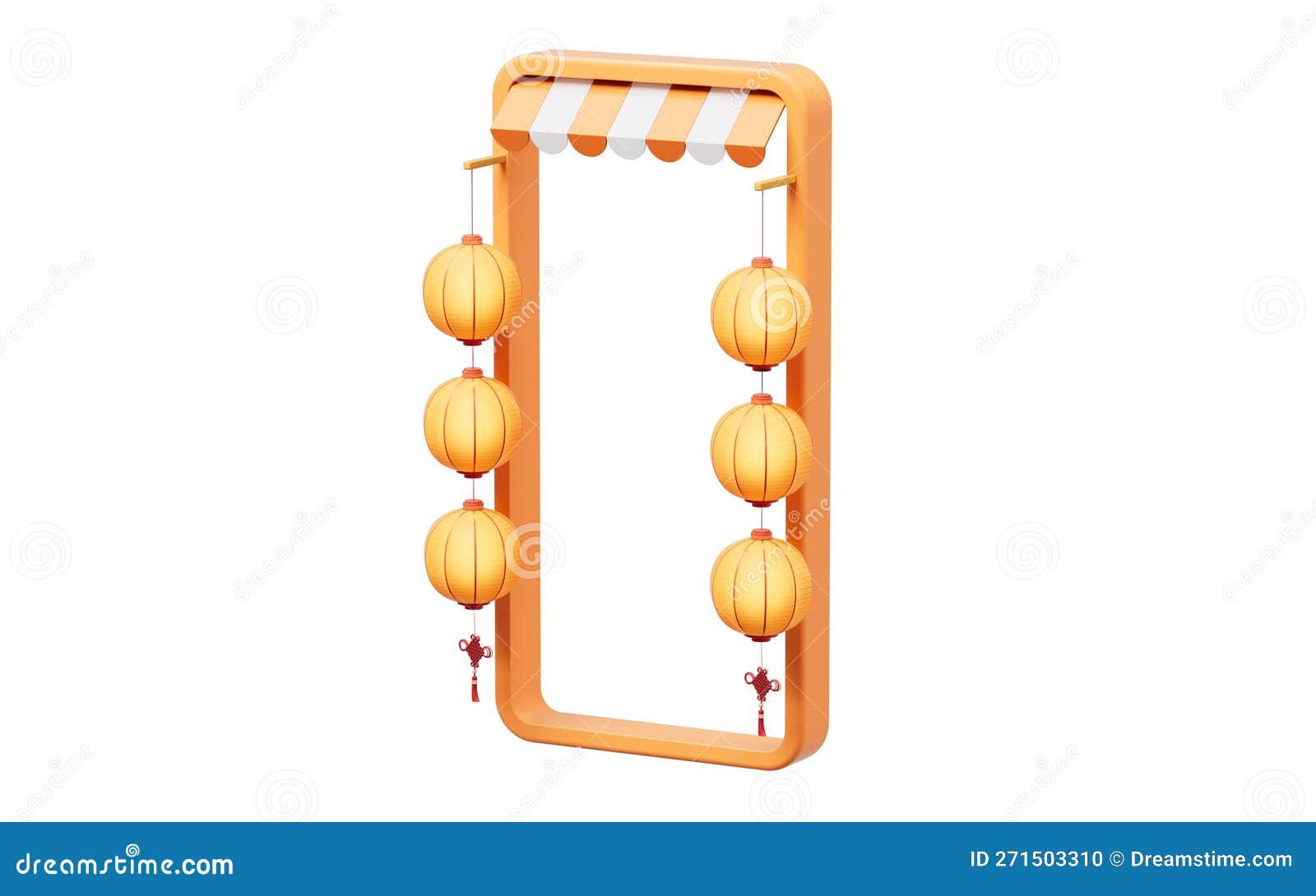 Online Shop with 3d Cartoon Style, 3d Rendering Stock Illustration ...