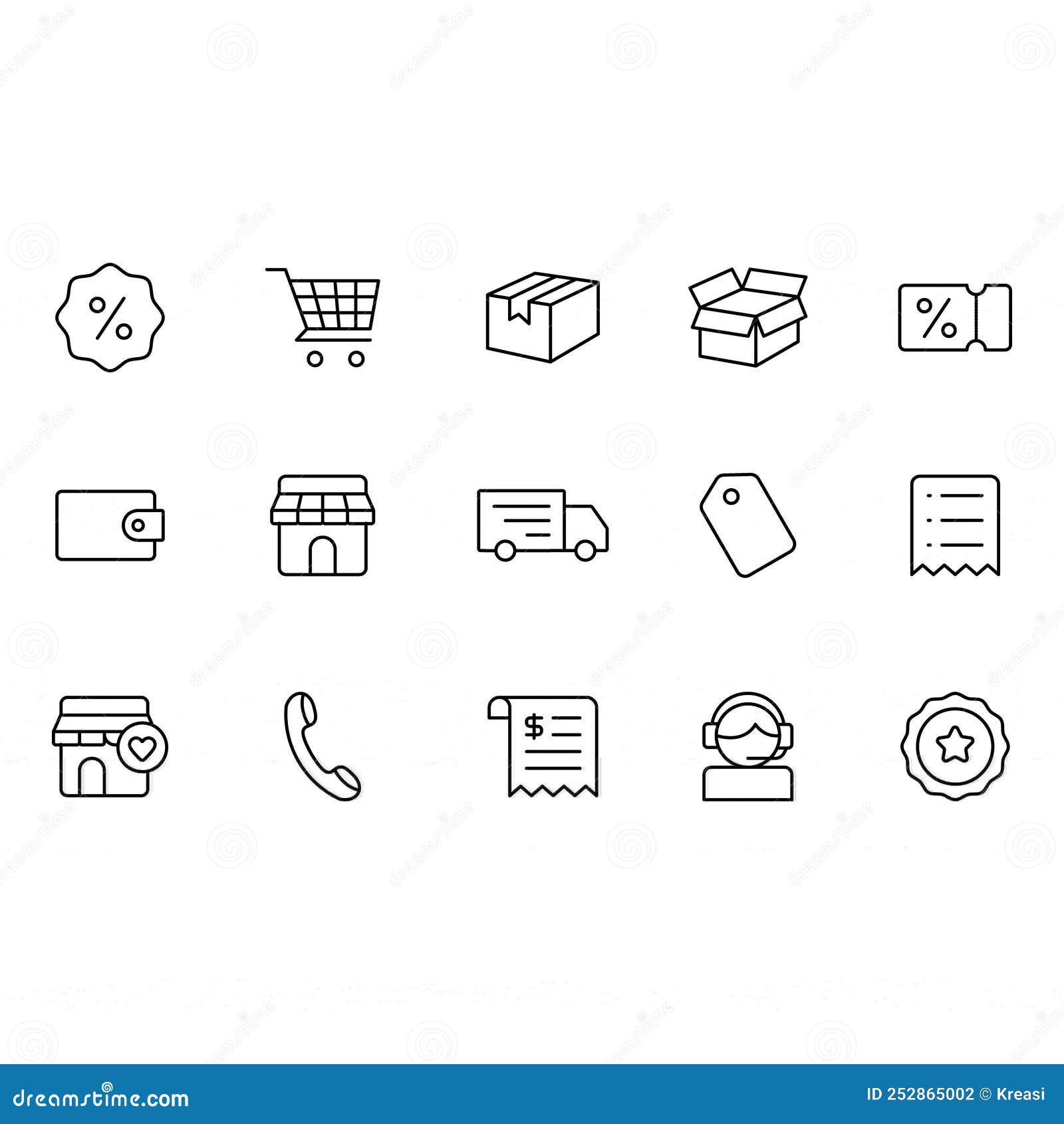 Online Shop Icon Set. Editable Vector Stroke Stock Vector ...