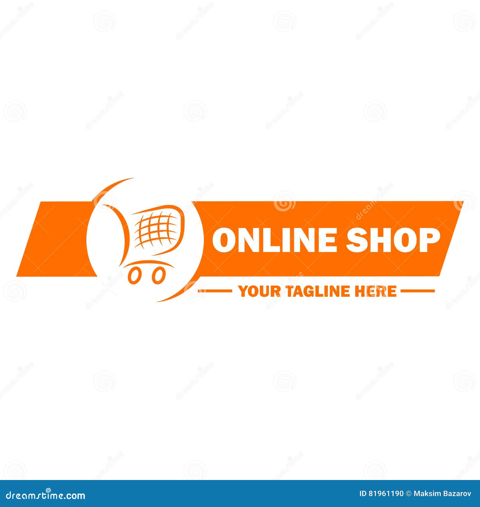 Online Shop Logo Template Design Stock Vector - Illustration of fast ...