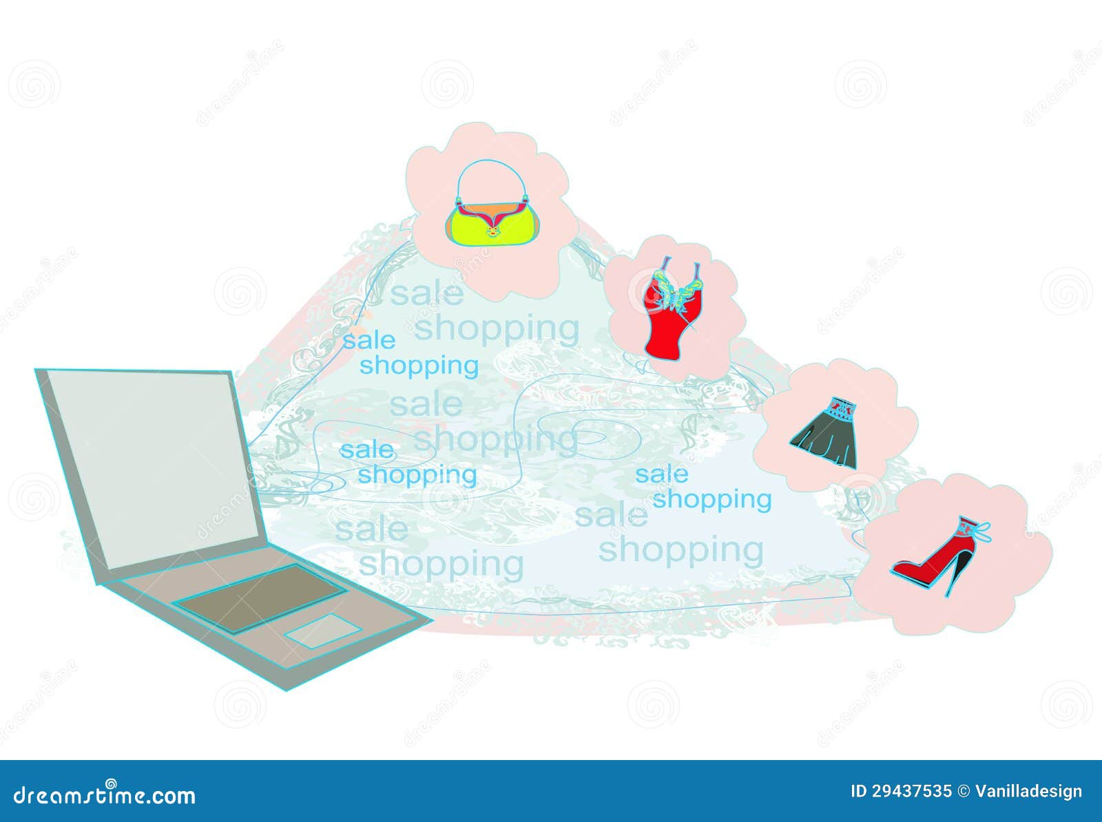 Online Shopping Abstract Background Stock Vector - Illustration of ...