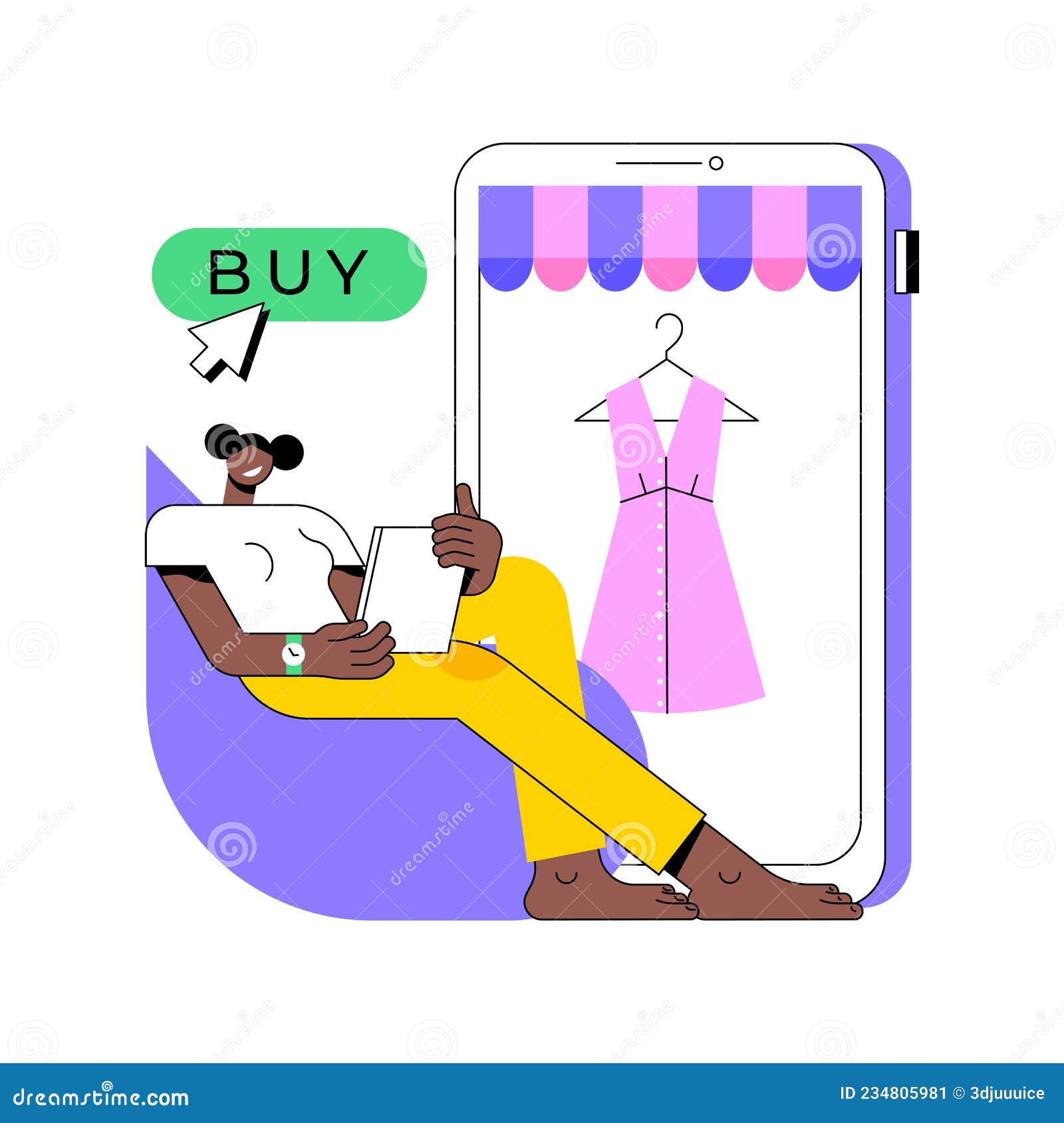 Online Shopping Abstract Concept Vector Illustration. Stock Vector ...