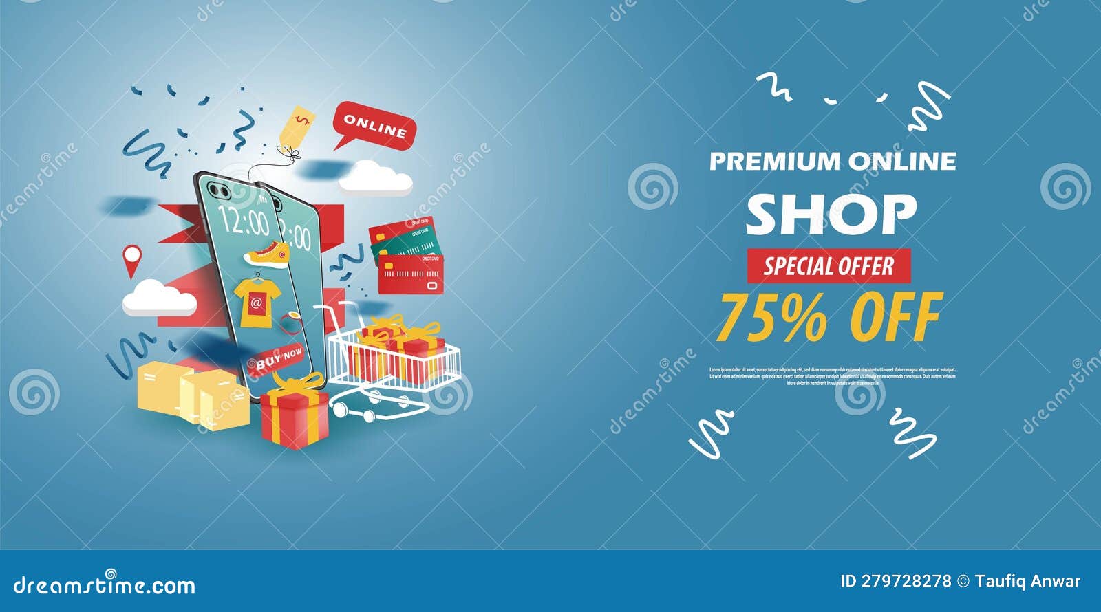 Online Shopping Background Vector Design Stock Vector - Illustration of ...