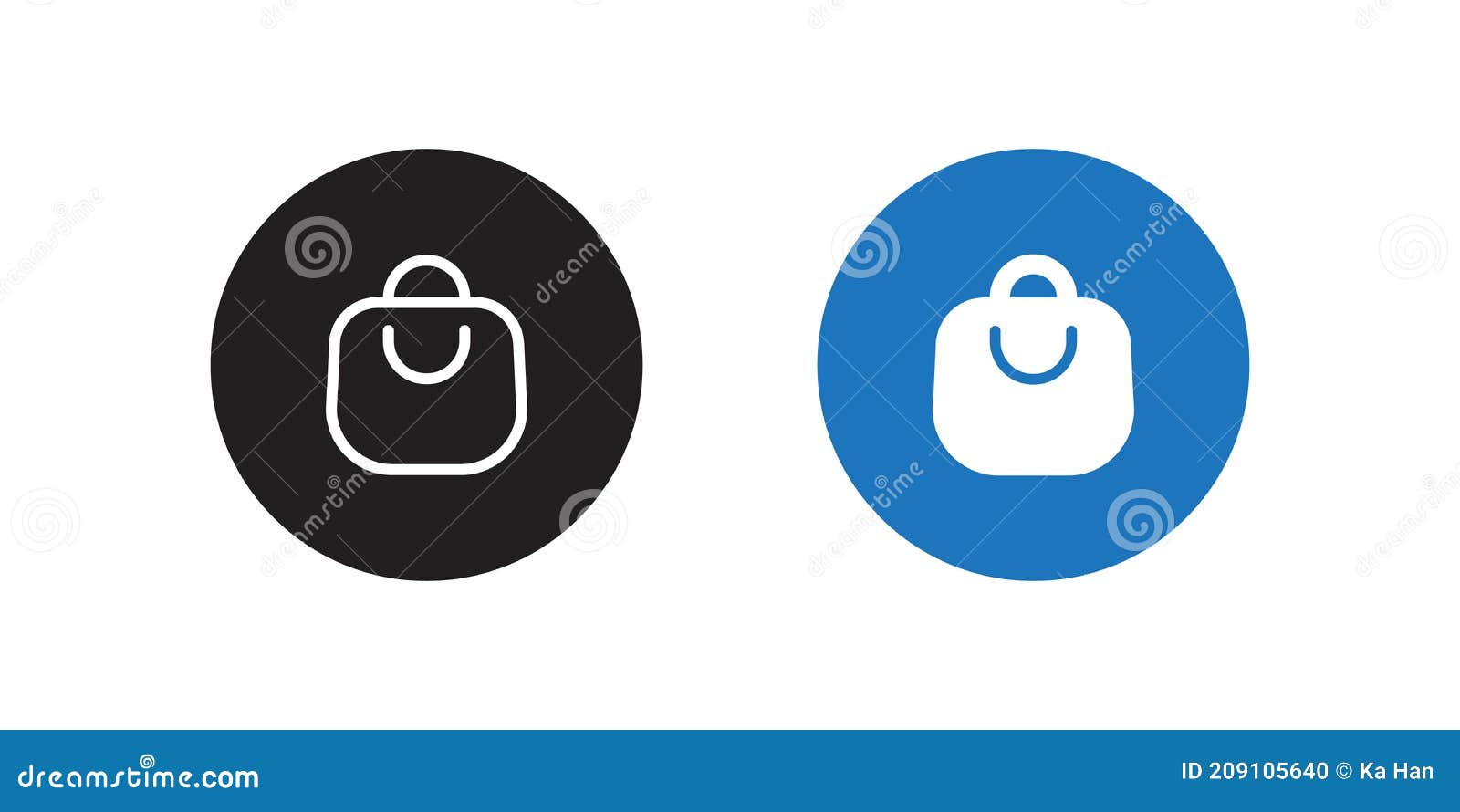 Online Shopping Bag Button Icon Vector in Flat Design Stock Vector ...