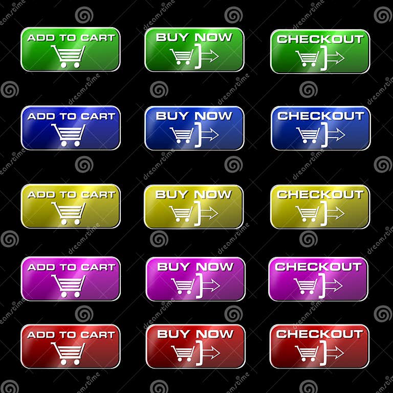 Online Shopping Buttons stock illustration. Illustration of corporate ...