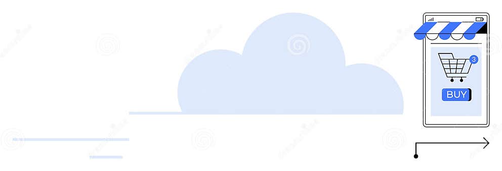 Online Shopping Concept with Cloud Data and Mobile Store Interface ...
