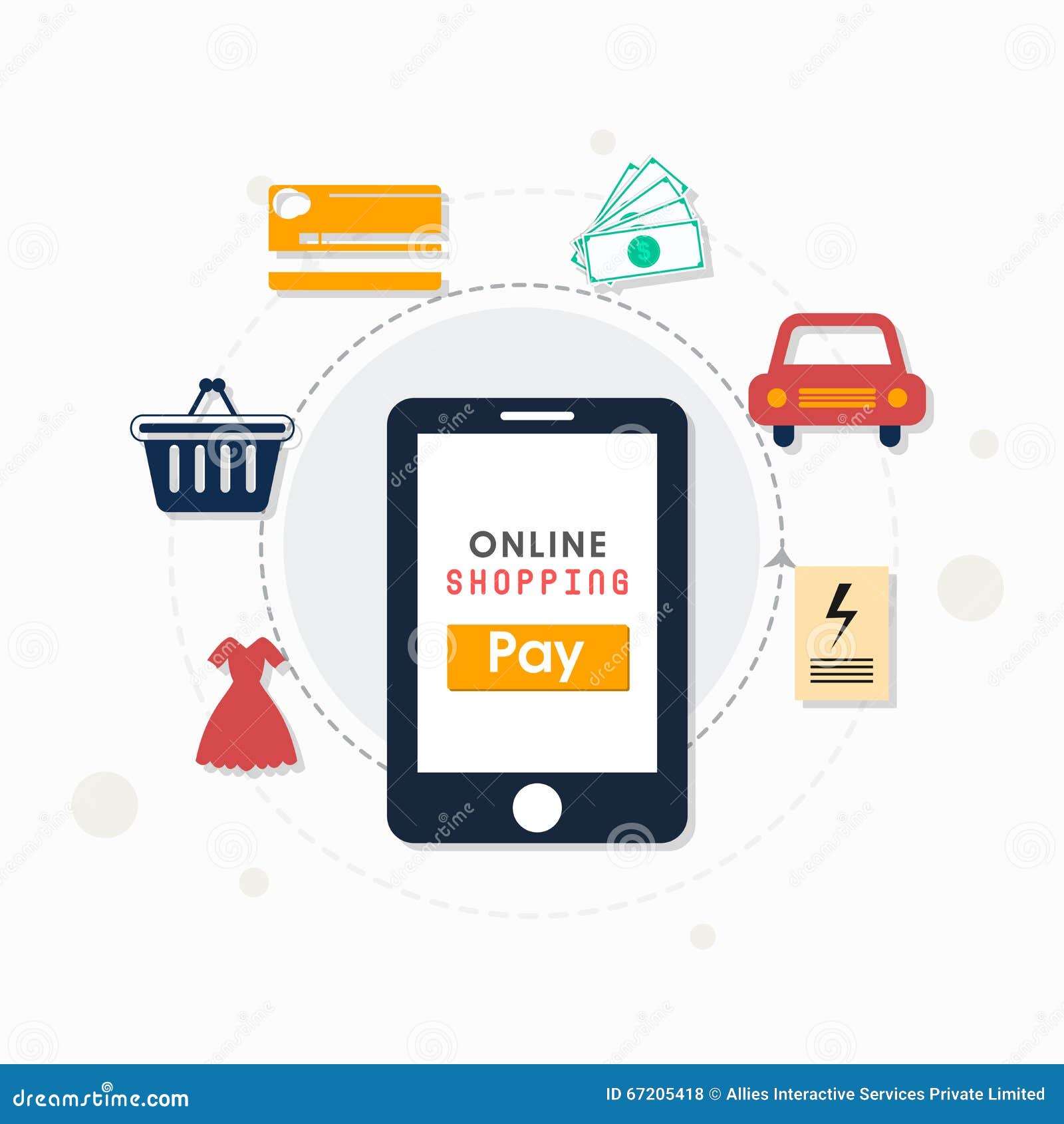 Online Shopping Concept Infographic. Stock Illustration - Illustration ...