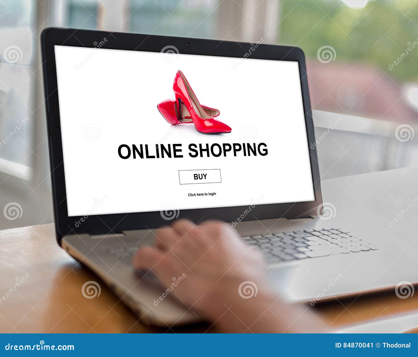 Online Shopping Concept on a Laptop Stock Image - Image of online ...