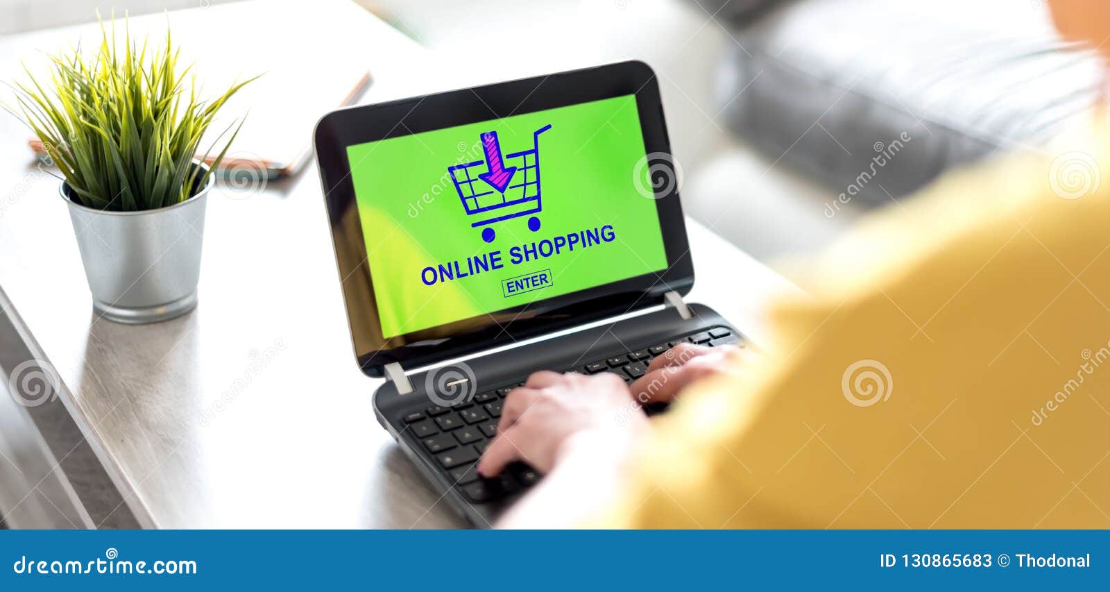 Online Shopping Concept on a Laptop Screen Stock Image - Image of ...