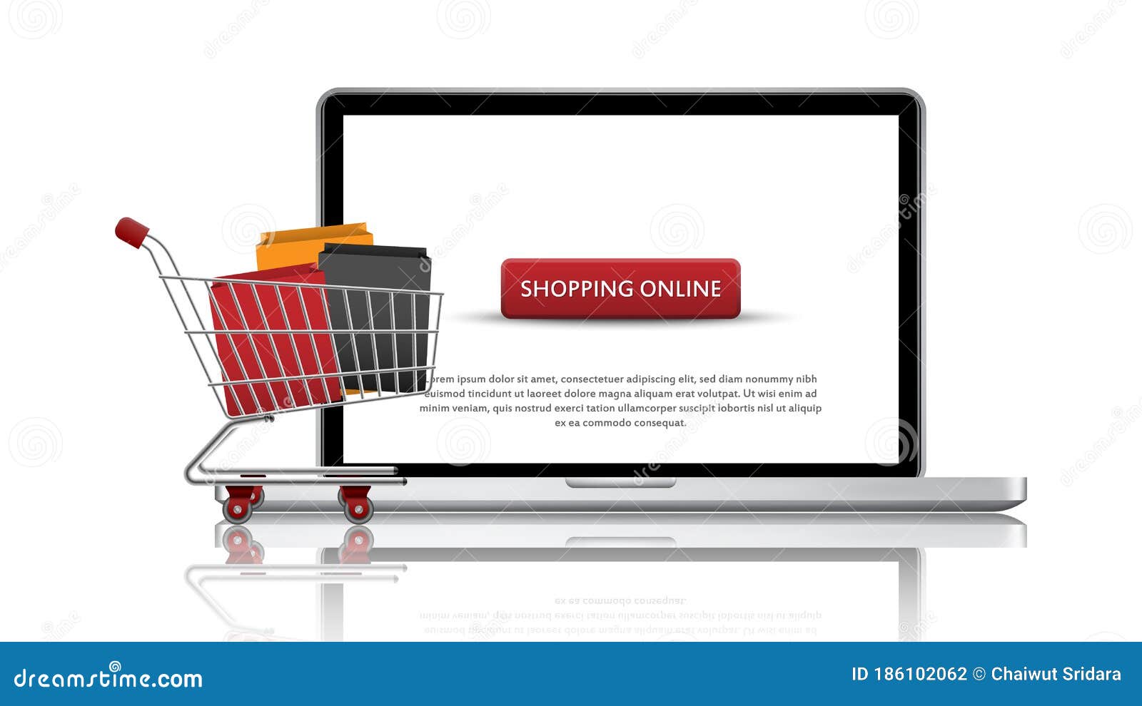 Online Shopping Concept, Laptop Online Store, Vector Stock Vector ...