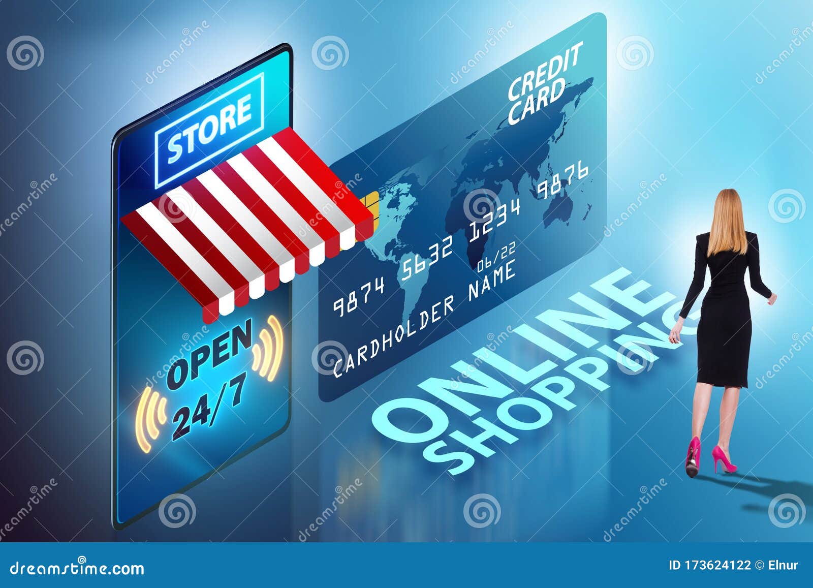 Online Shopping Concept with Smartphone Stock Photo - Image of package ...