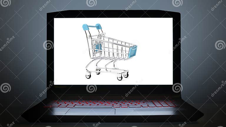 Online Shopping Concept Visual on Computer Screen Stock Image - Image ...