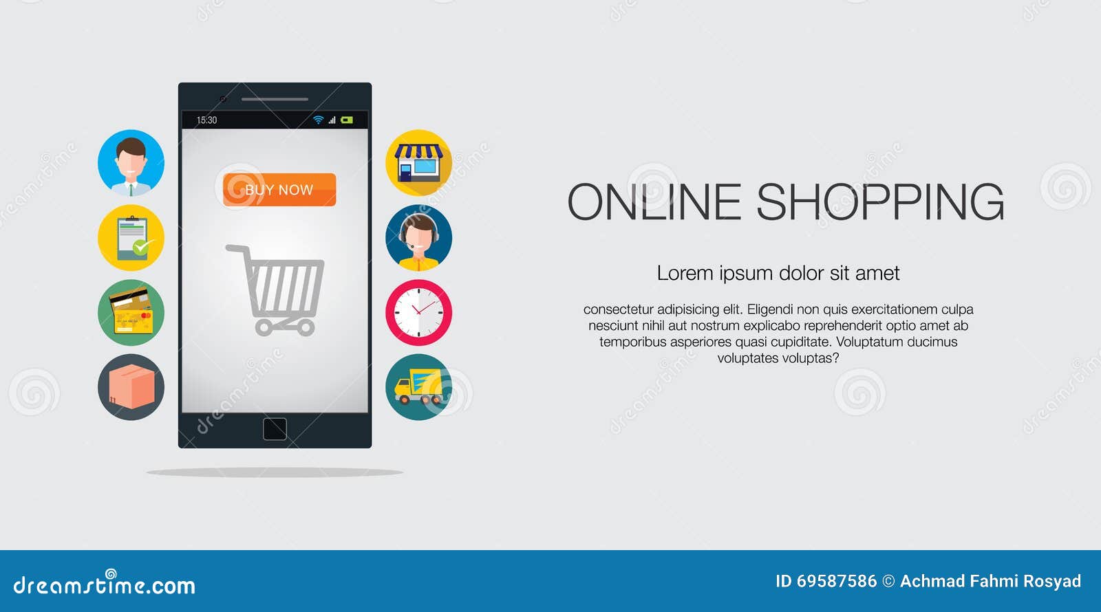 Mobile App Concept. Flowchart With UI Elements. Vector Illustration ...