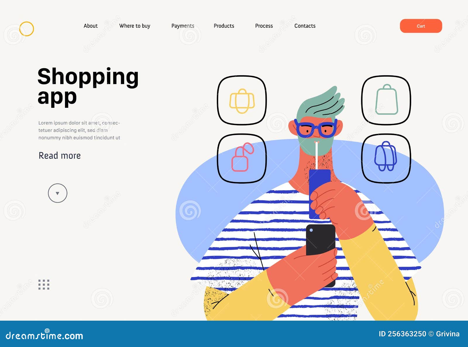 Online Shopping and Electronic Commerce Vector Illustration Series ...