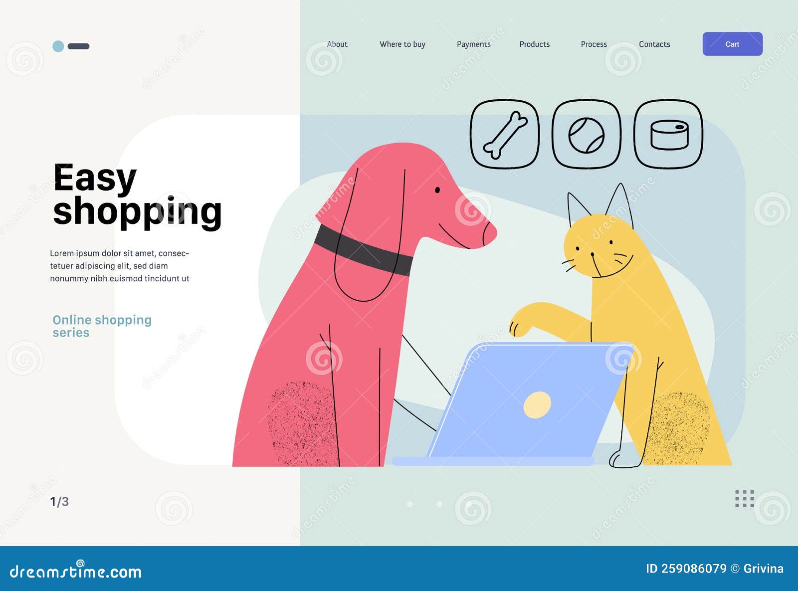 Online Shopping and Electronic Commerce Vector Illustration Series ...