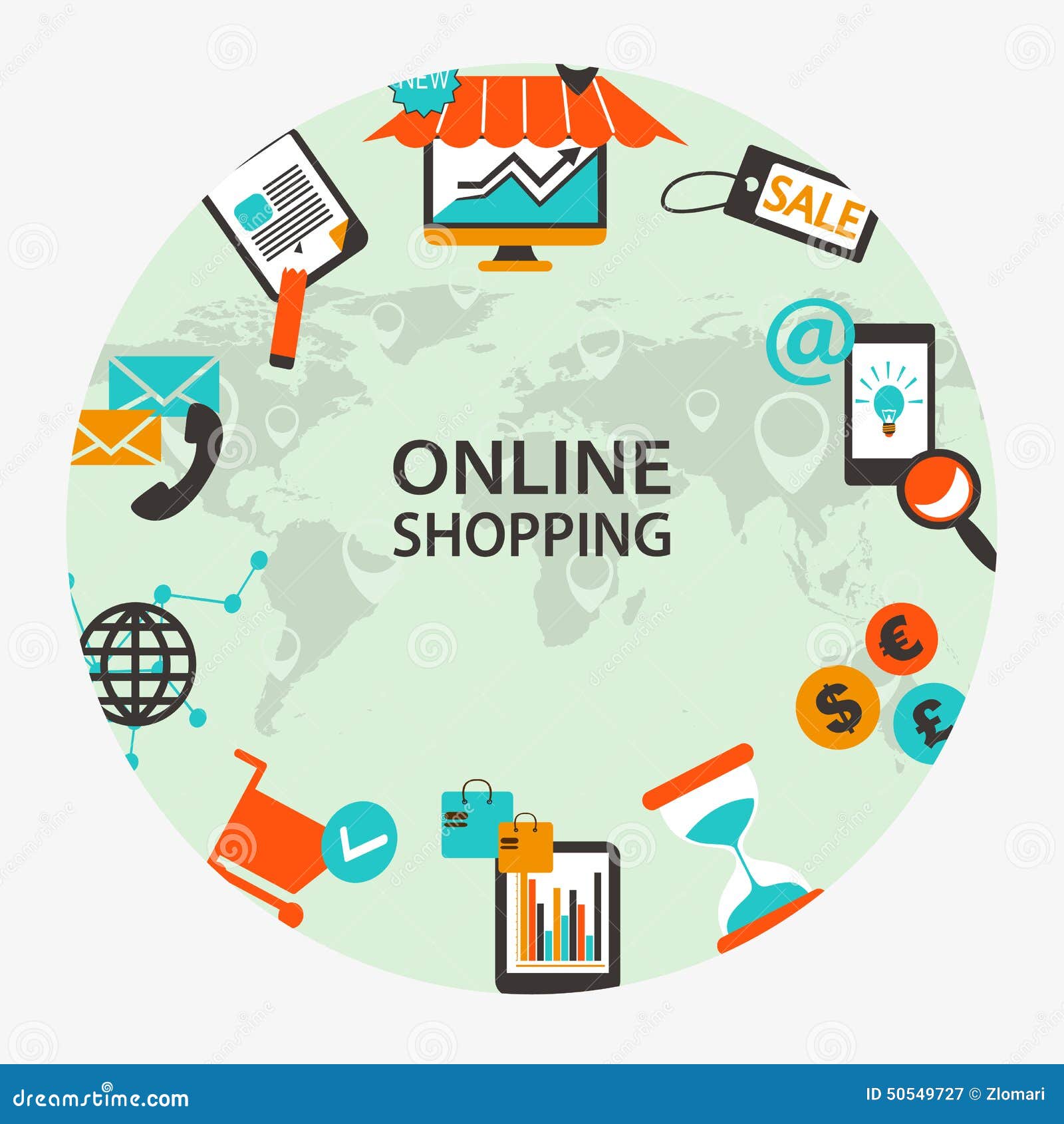 Online shopping emblem. stock illustration. Illustration of modern ...