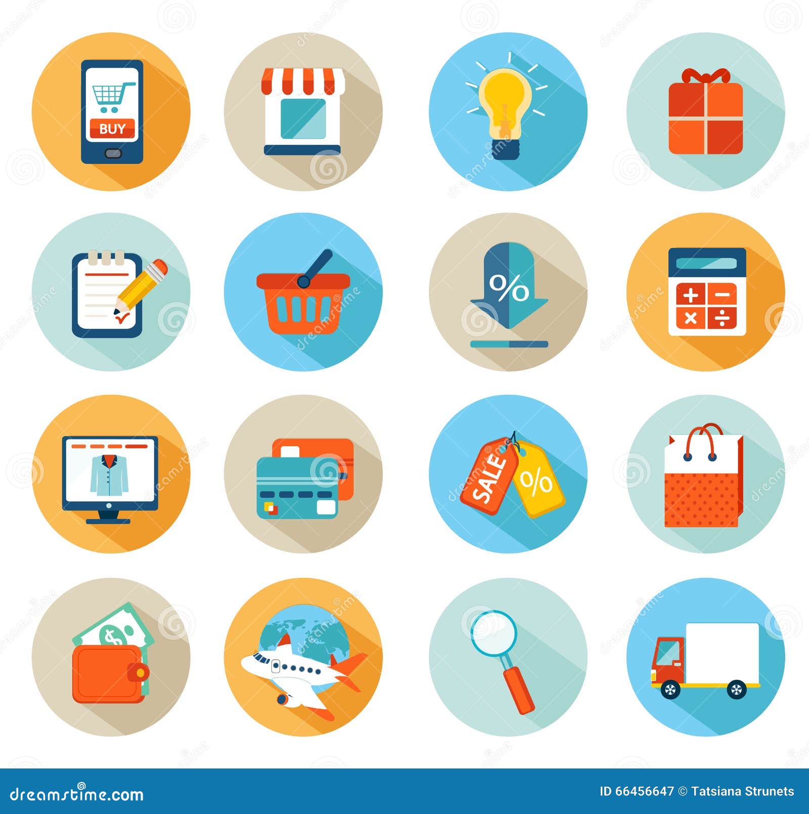 Online shopping icon set stock vector. Illustration of label - 66456647