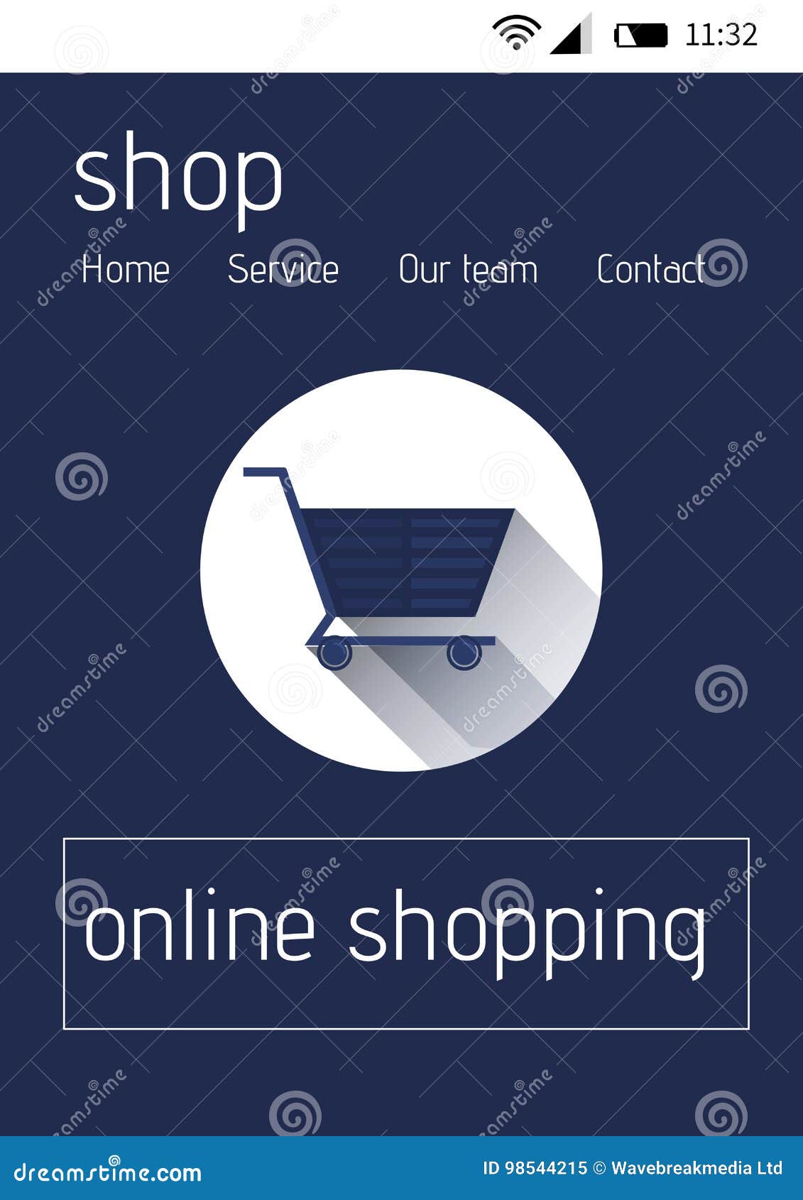 Online shopping interface stock illustration. Illustration of element ...