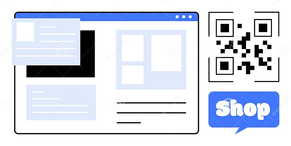 Online Shopping Interface with QR Code and User Interface Elements ...
