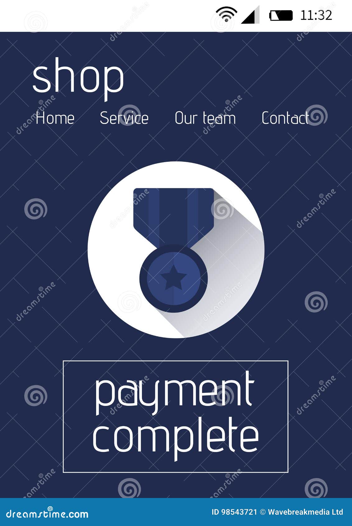 Online Shopping with Payment Complete Text Interface Stock Illustration ...