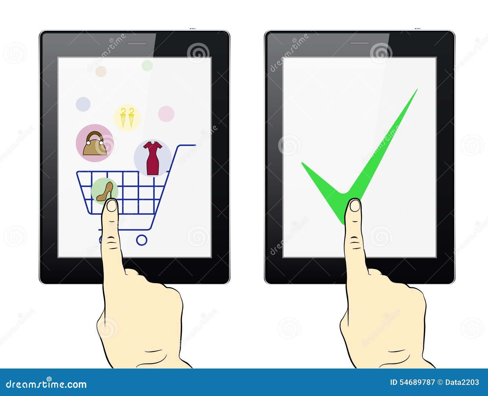 Online Shopping. Make Choice Stock Illustration - Illustration of ...