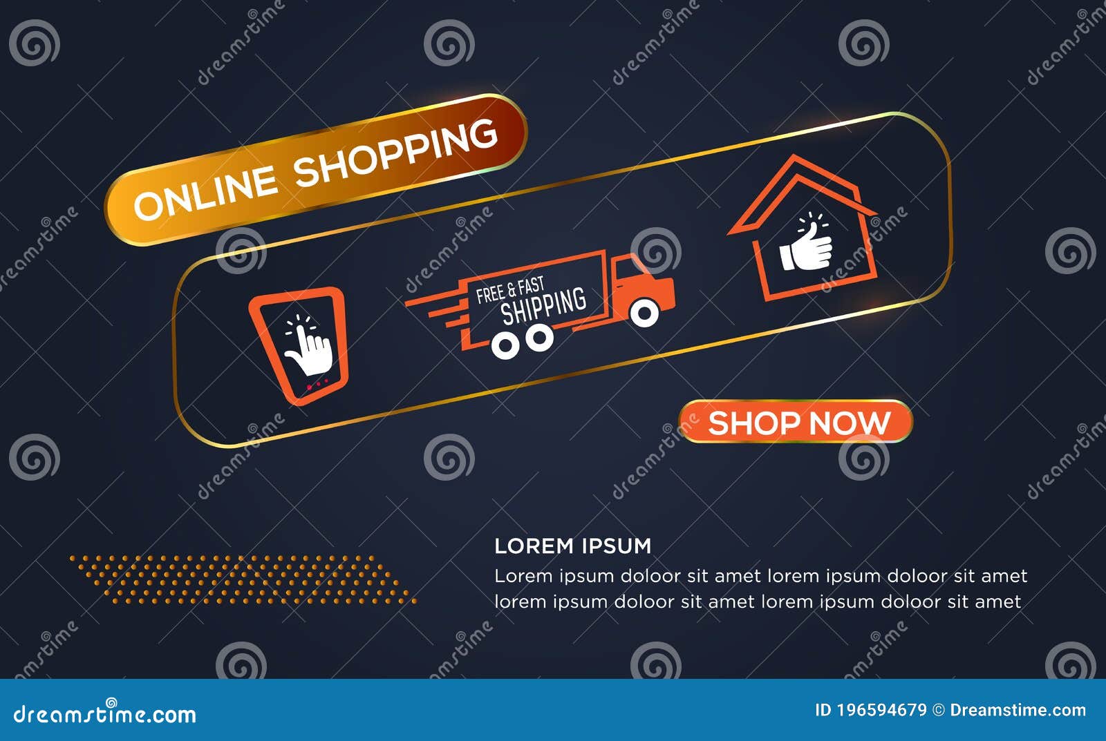 Online Shopping Service Banner Design Stock Vector - Illustration of ...