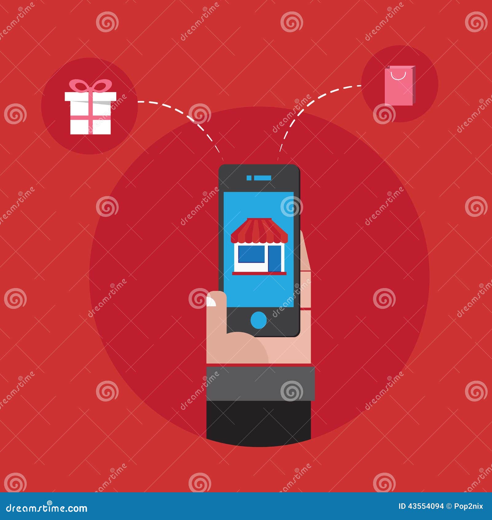 Online Shopping with Smartphone Order on Hand Stock Vector ...