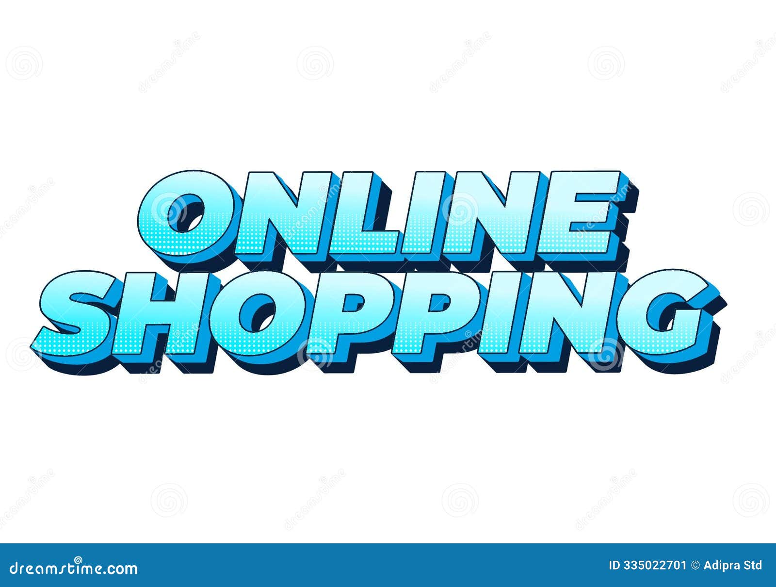 Online Shopping. Text Effect in 3D Style with Modern Colors Stock ...
