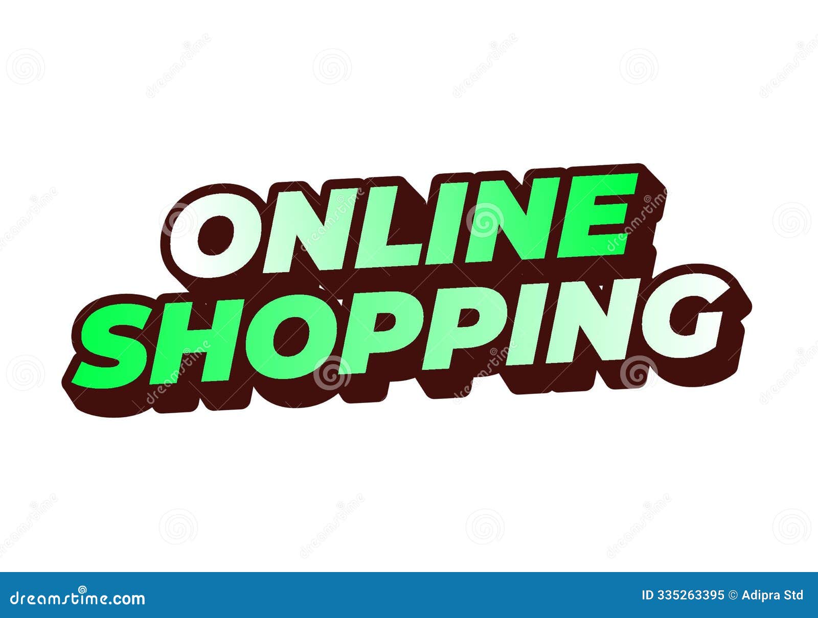 Online Shopping. Text Effect in 3D Style with Modern Colors Stock ...