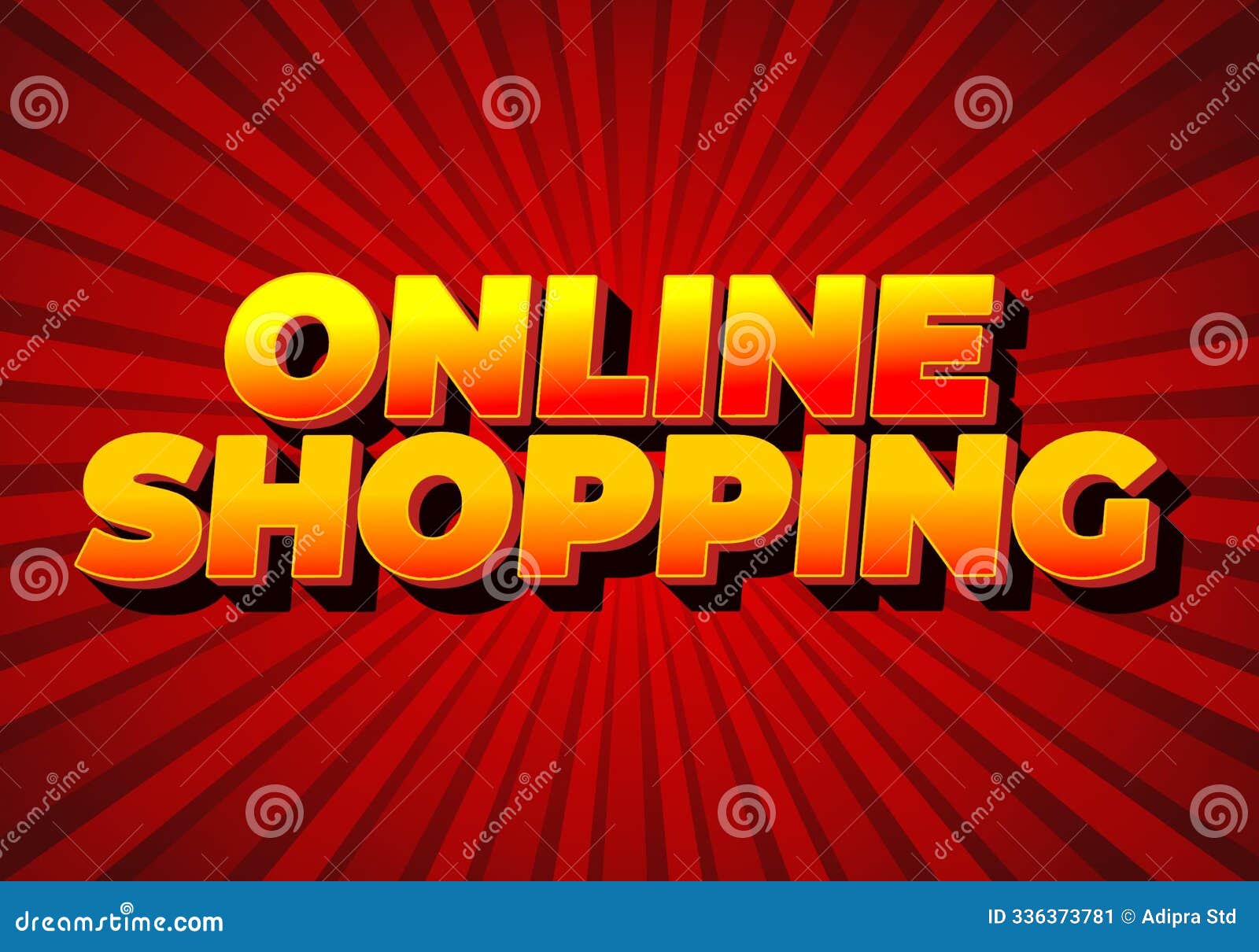 Online Shopping. Text Effect in 3D Style with Modern Colors Stock ...