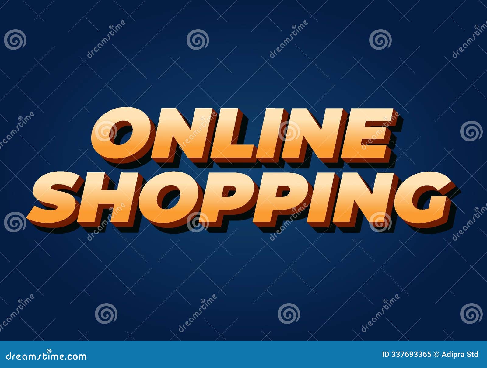 Online Shopping. Text Effect in 3D Style with Modern Colors Stock ...