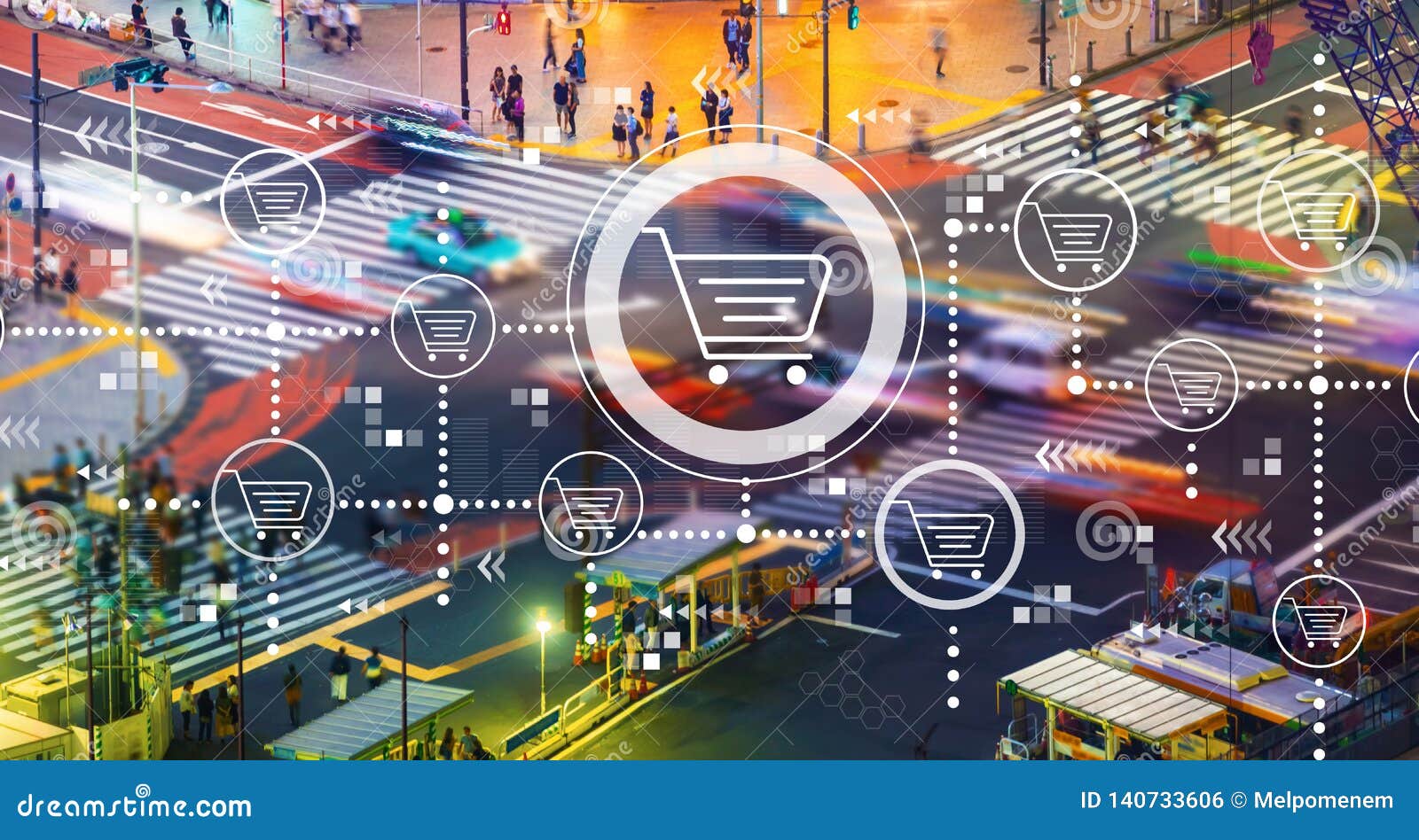 Online Shopping Theme with City Traffic Intersection Stock Photo ...