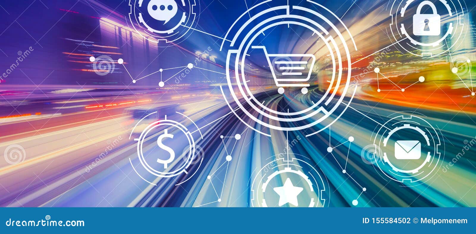 Online Shopping Theme with High Speed Motion Blur Stock Photo - Image ...