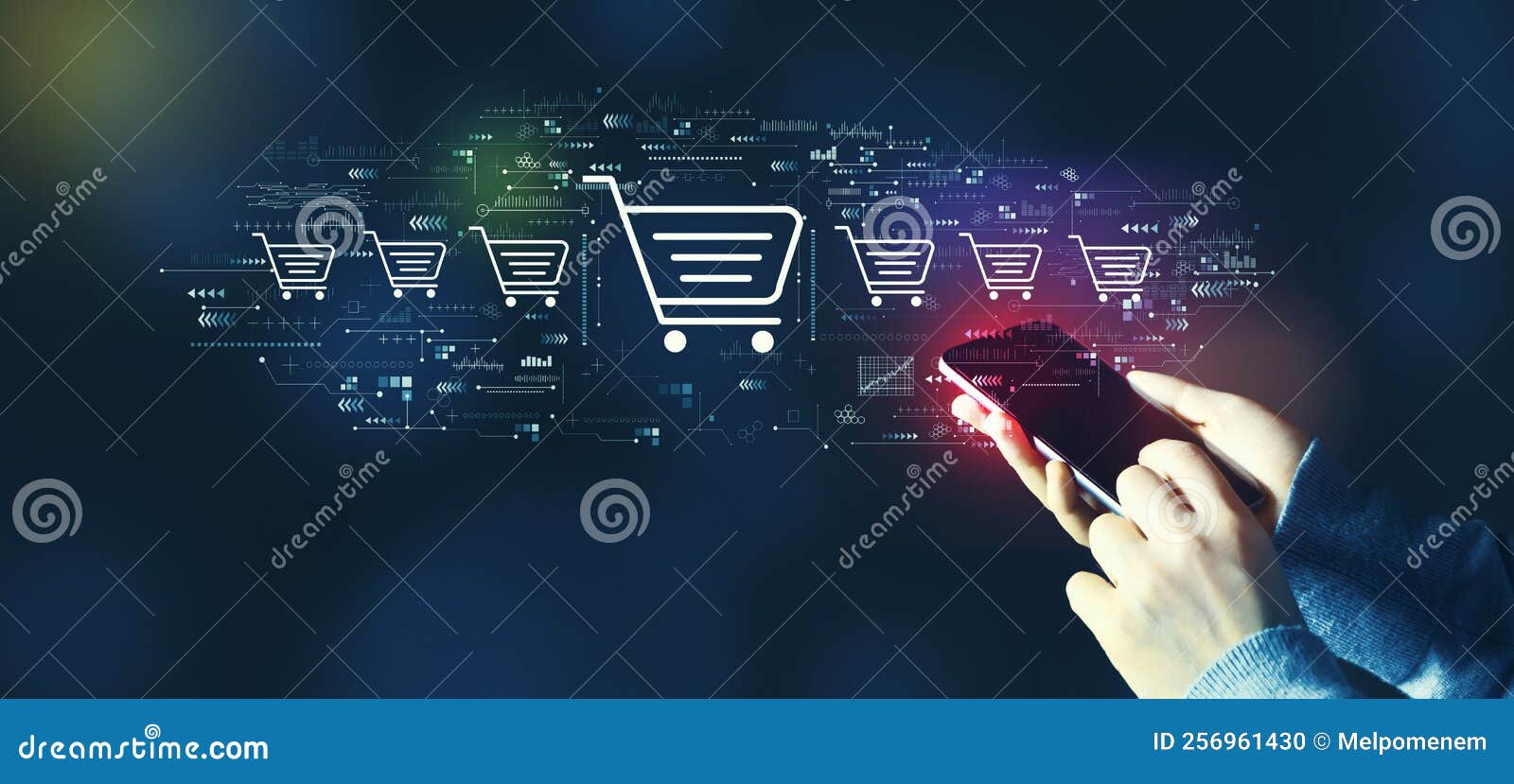 Online Shopping Theme with Person Using Smartphone Stock Photo - Image ...