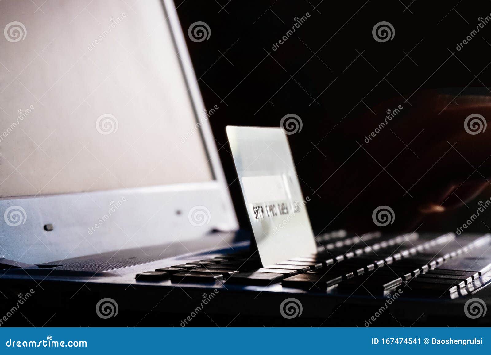 Use a Bank Card To Use a Computer To Shop Online Stock Image - Image of ...