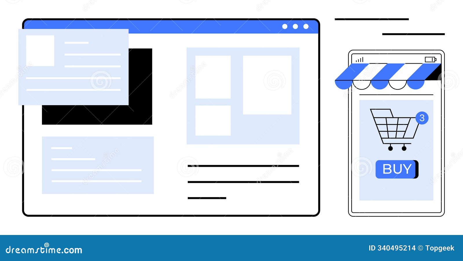 Online Shopping Website and Mobile App Interface Design with Buy Button ...