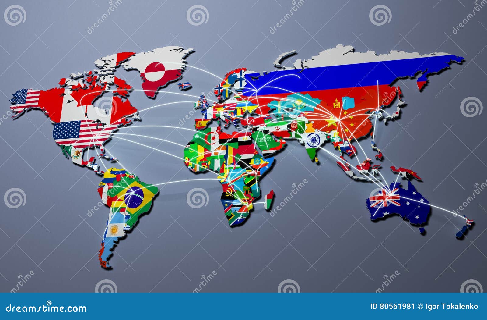 Online Shopping in World Map 3d Rendering Stock Illustration ...