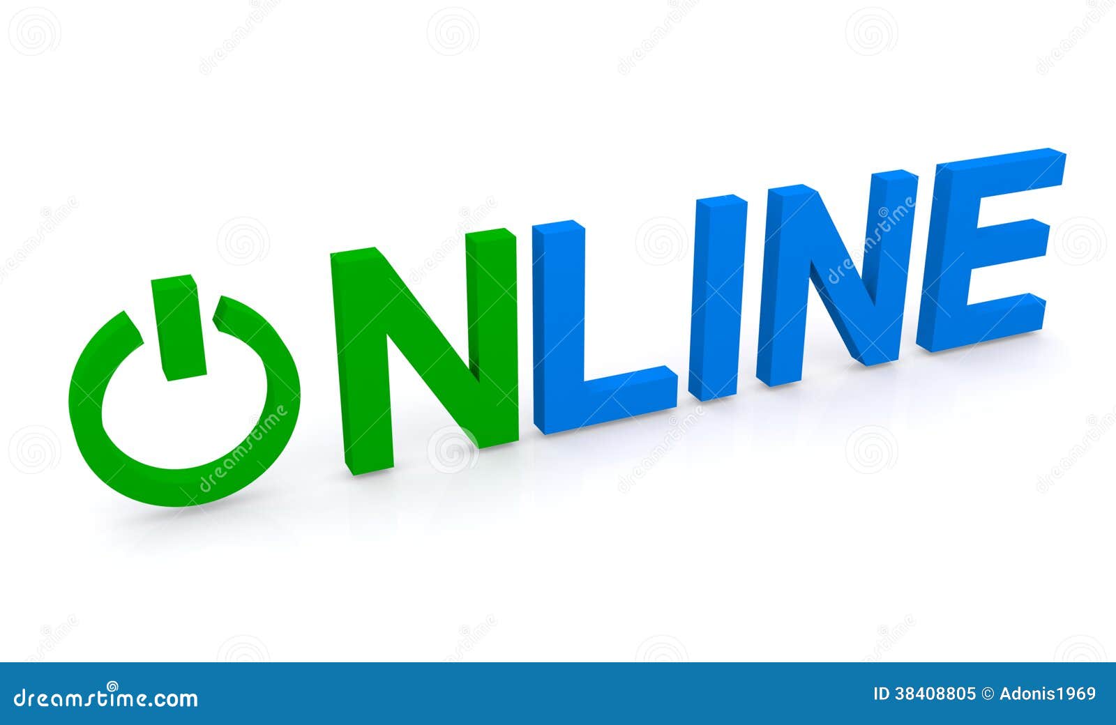 Online Sign with Power Button Stock Image - Image of graphical ...