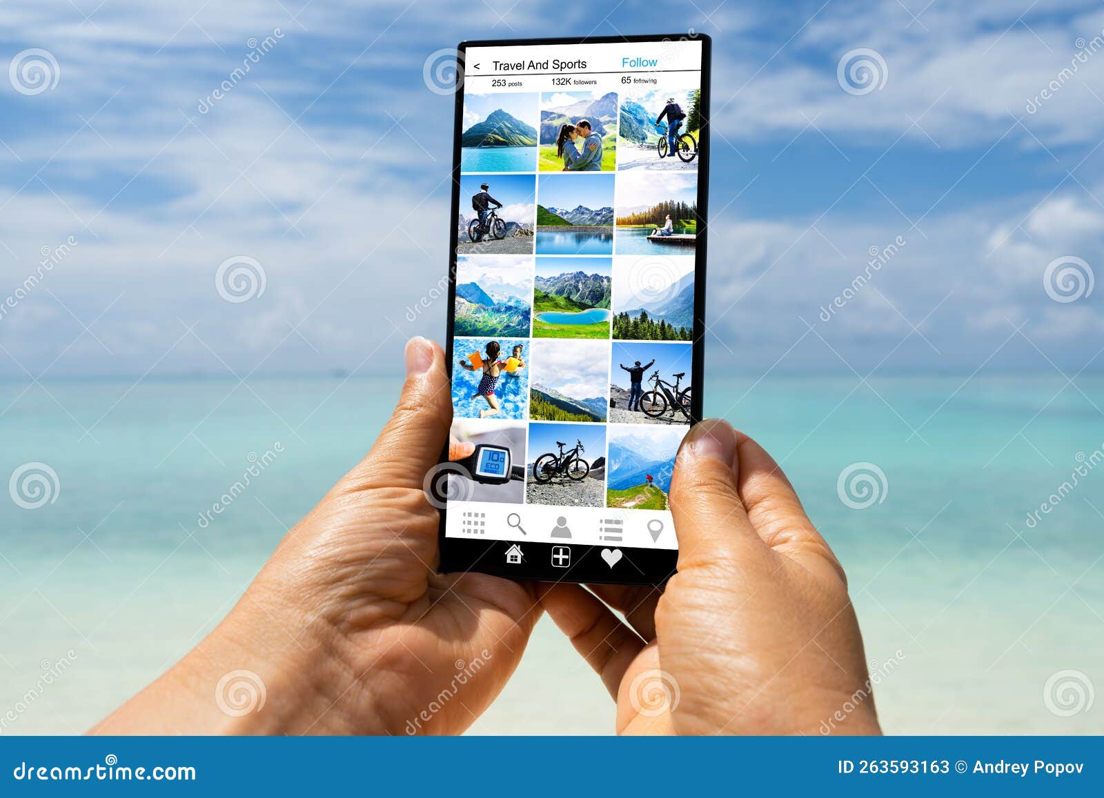 Online Social Website on Mobile Phone Stock Image - Image of beach ...