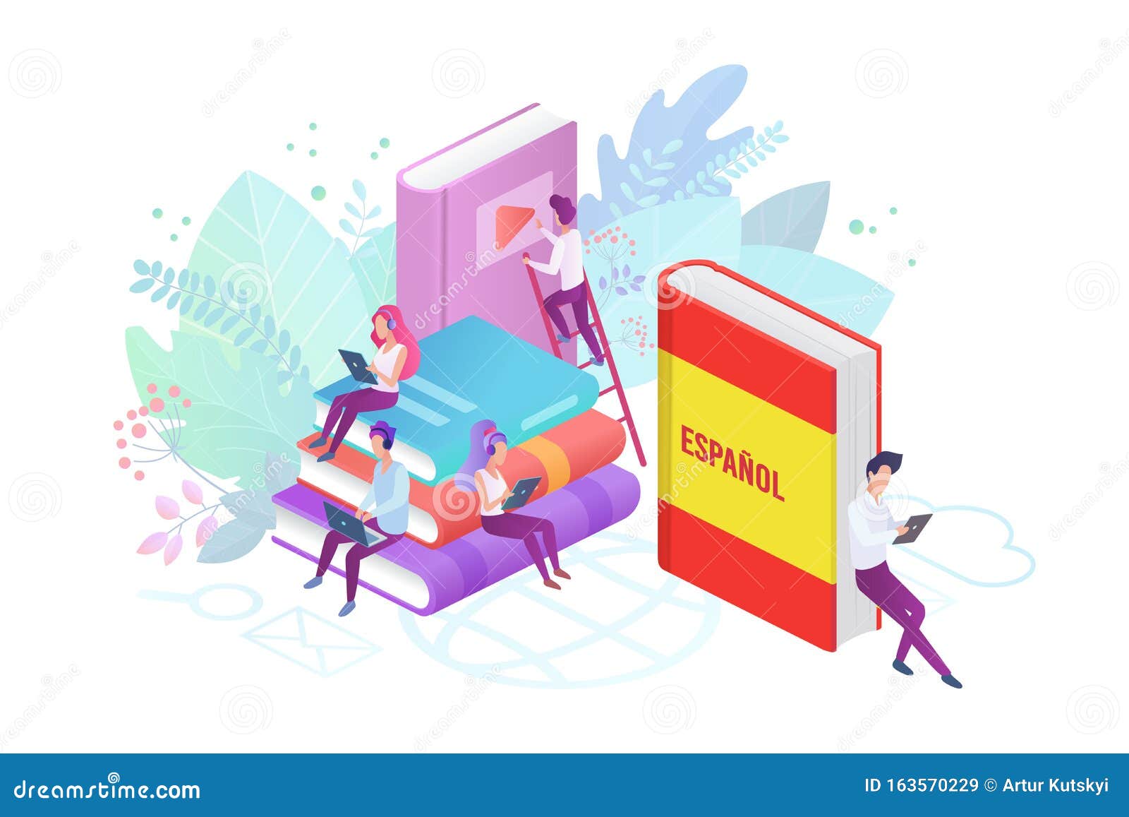 Language Courses, Online Learning, English Shool, E-learning Concept On ...