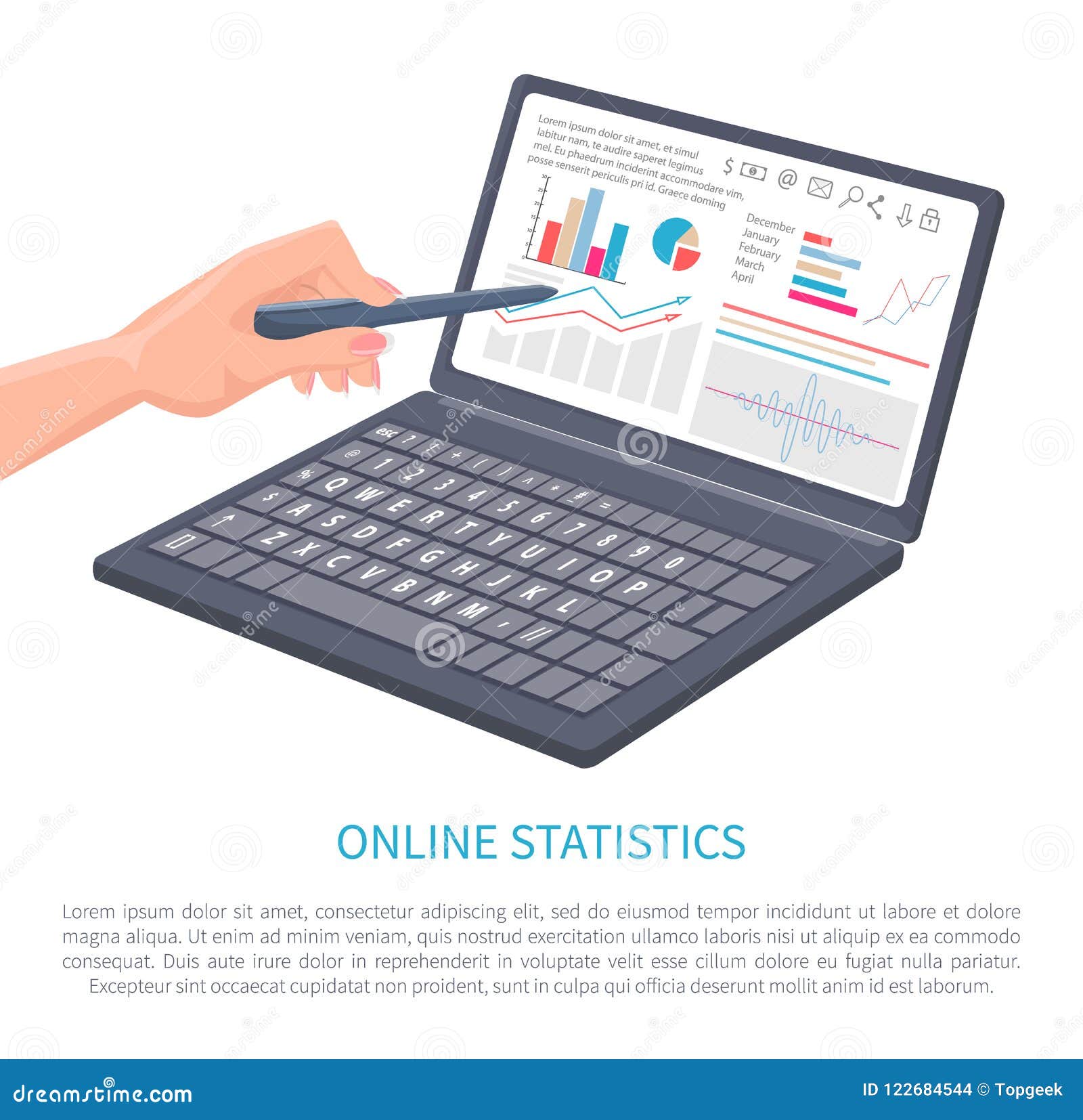 Online Statistics Business Data Vector Poster Stock Vector ...