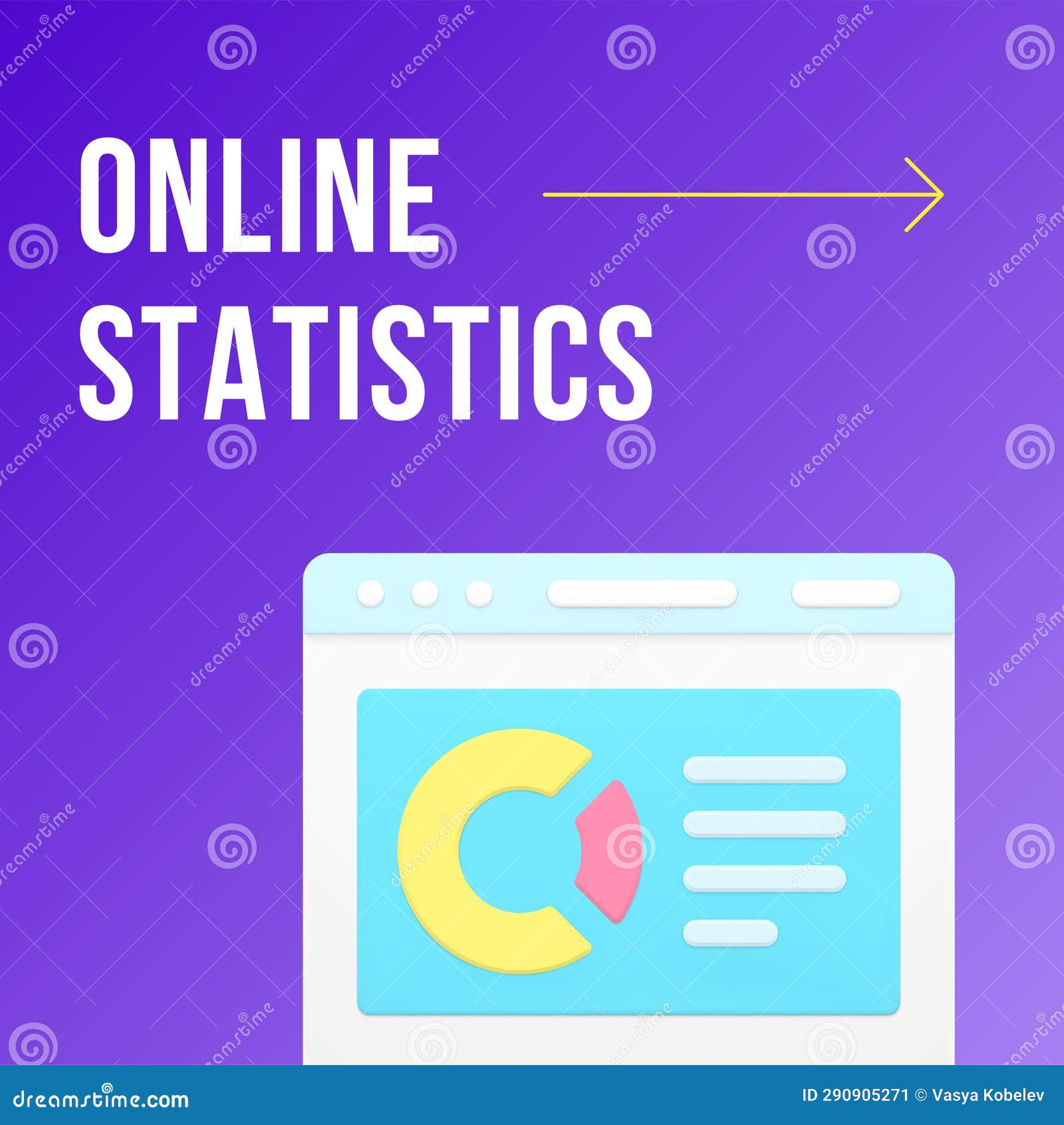 Online Statistics Web Browser Data Analyzing Social Media Post Design ...