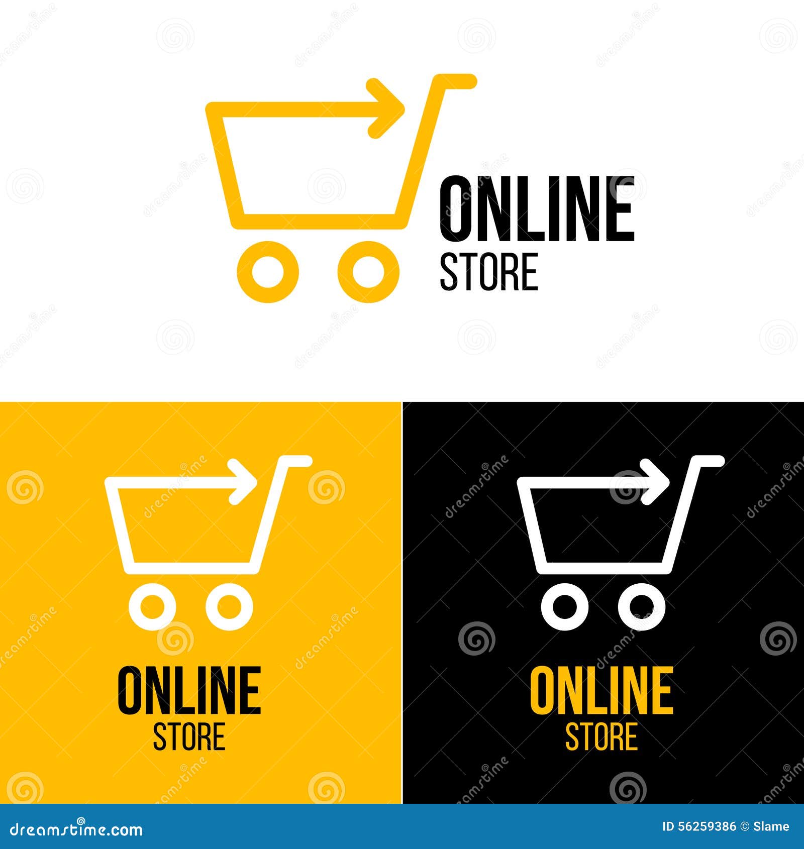 Online store design logo stock vector. Illustration of package - 56259386