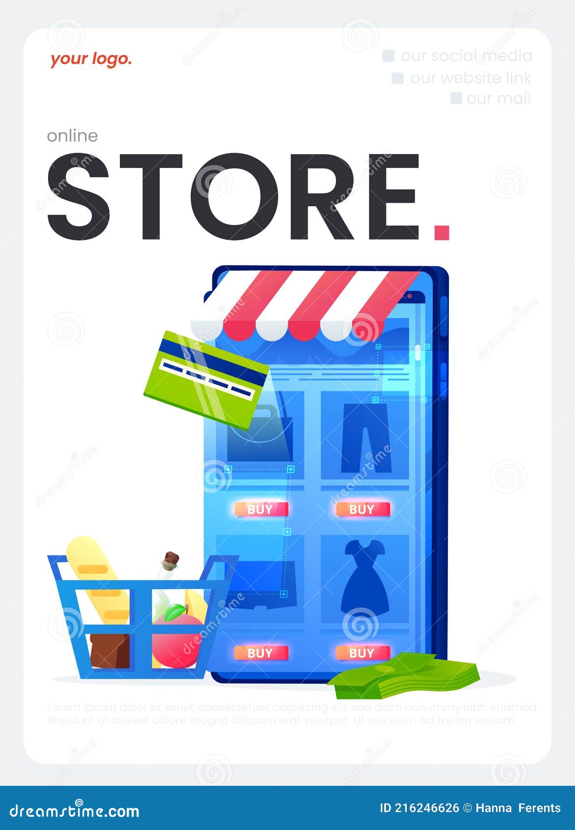 The Online Store Flyer, a Great Design for Any Purposes. a Vector Flat ...