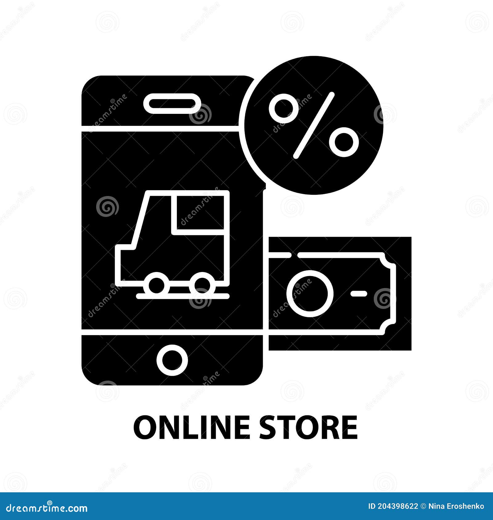Online Store Icon, Black Vector Sign with Editable Strokes, Concept ...