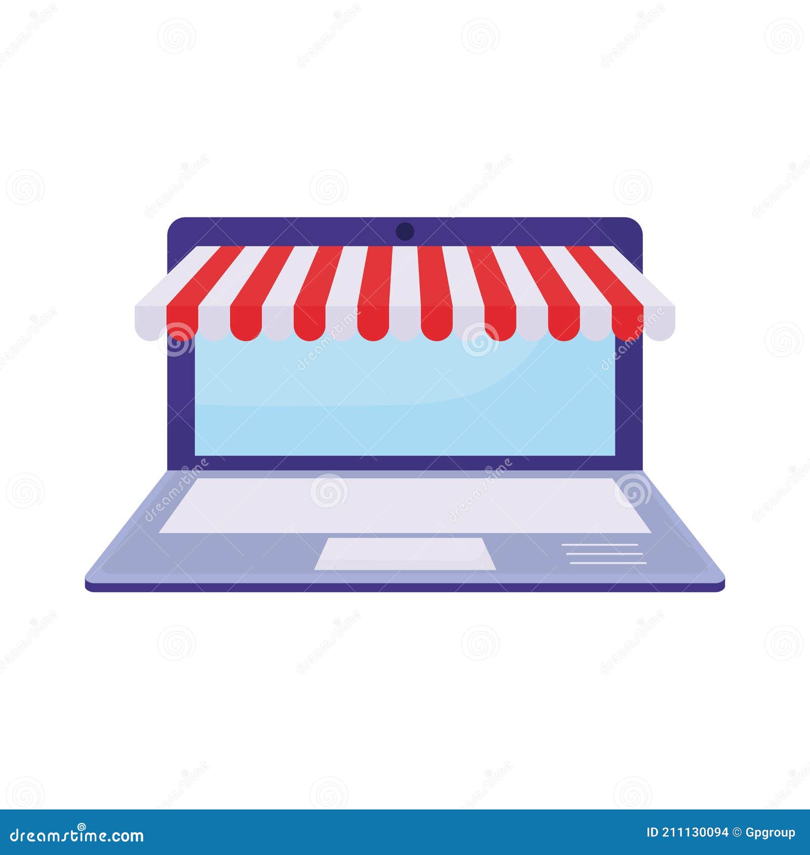 Online Store through a Laptop Stock Vector - Illustration of like ...
