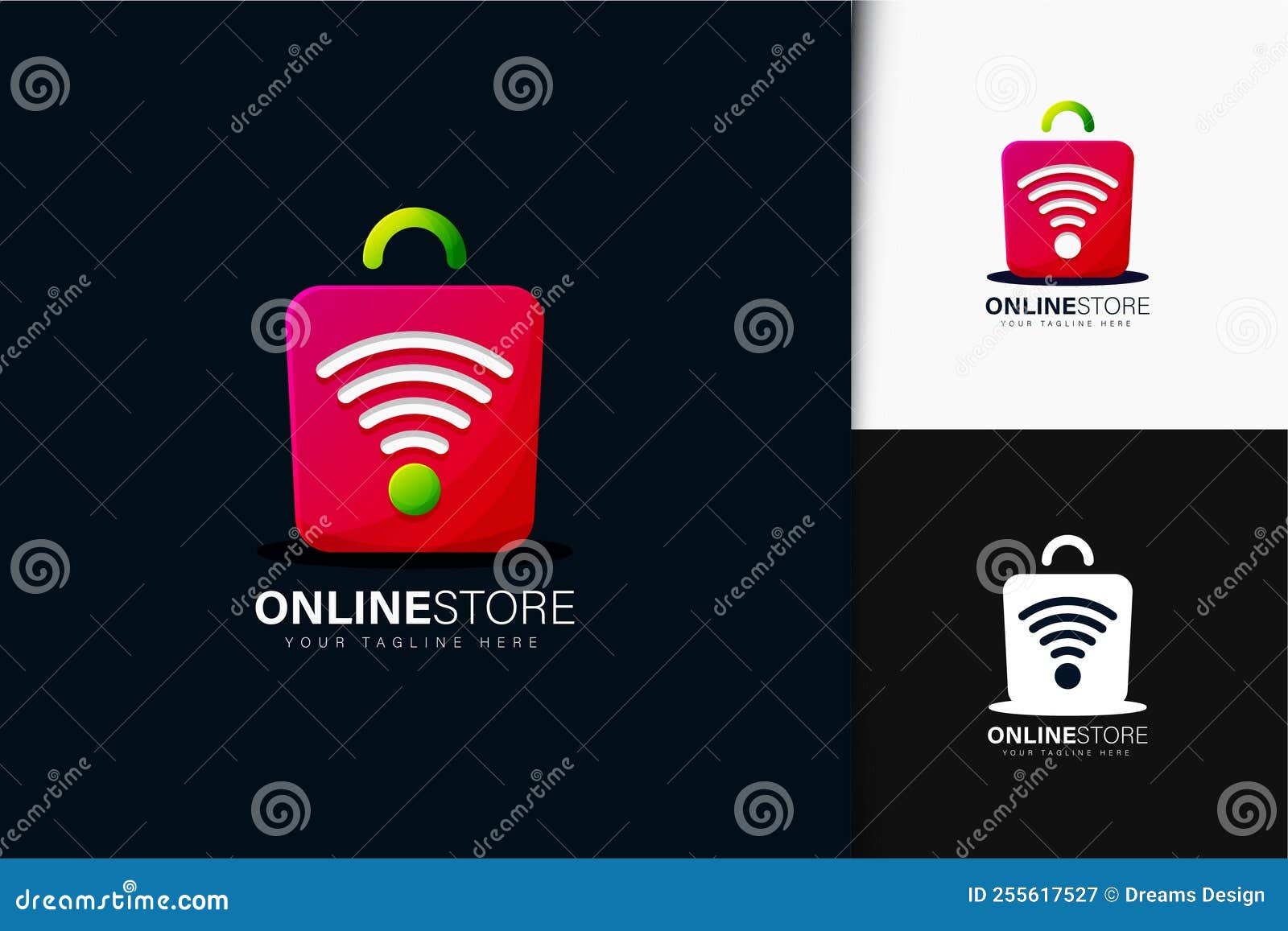Online store logo design stock vector. Illustration of vector - 255617527