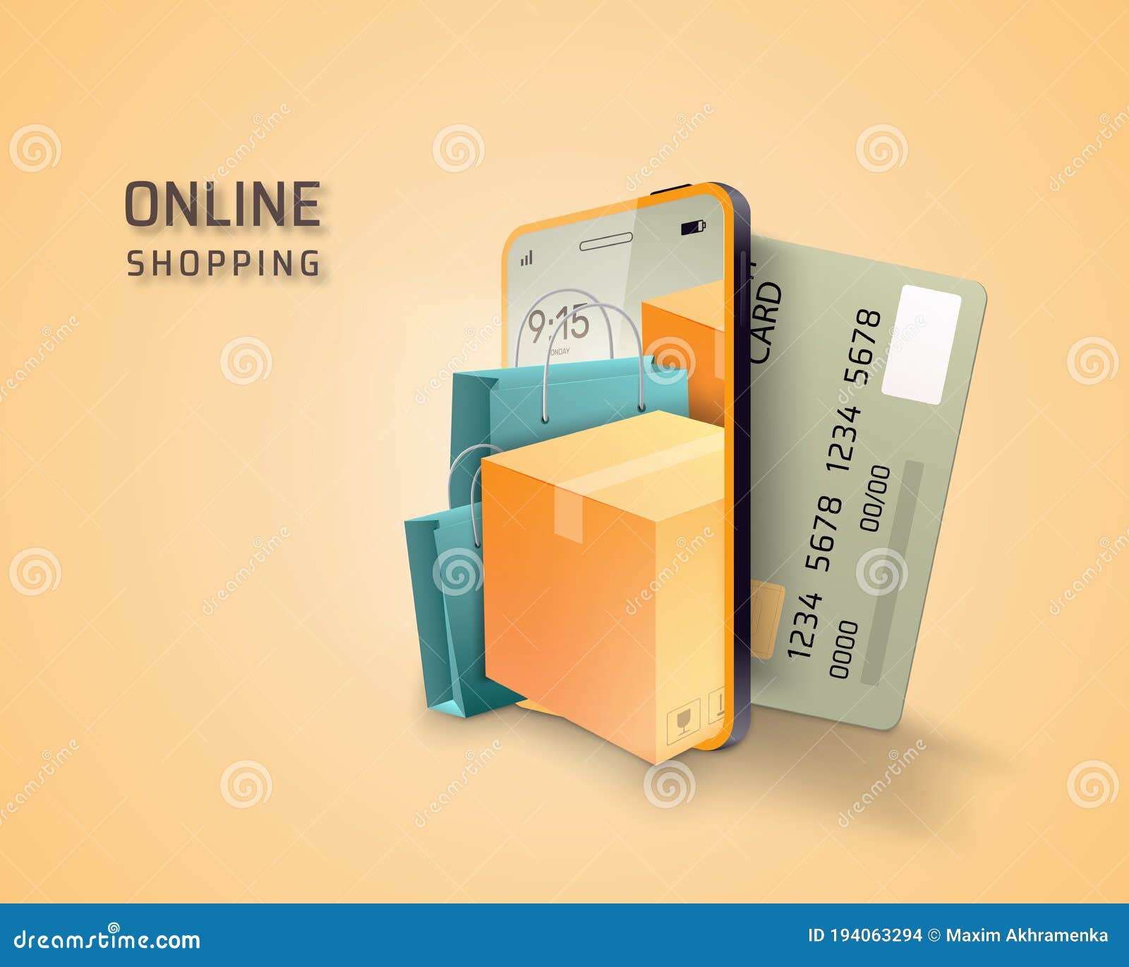 Online Store in Mobile Applications. Stock Vector - Illustration of ...